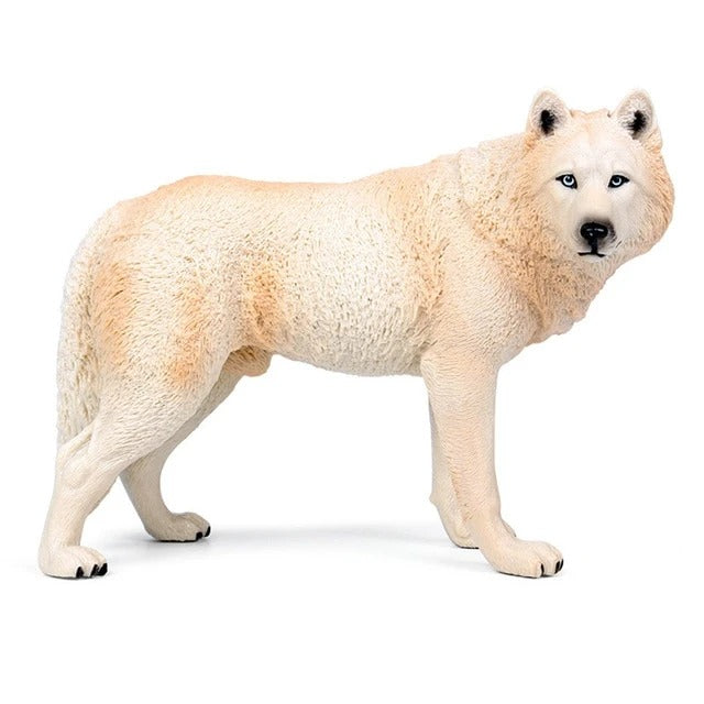 White Alpha Wolf Figurine | American Wolves